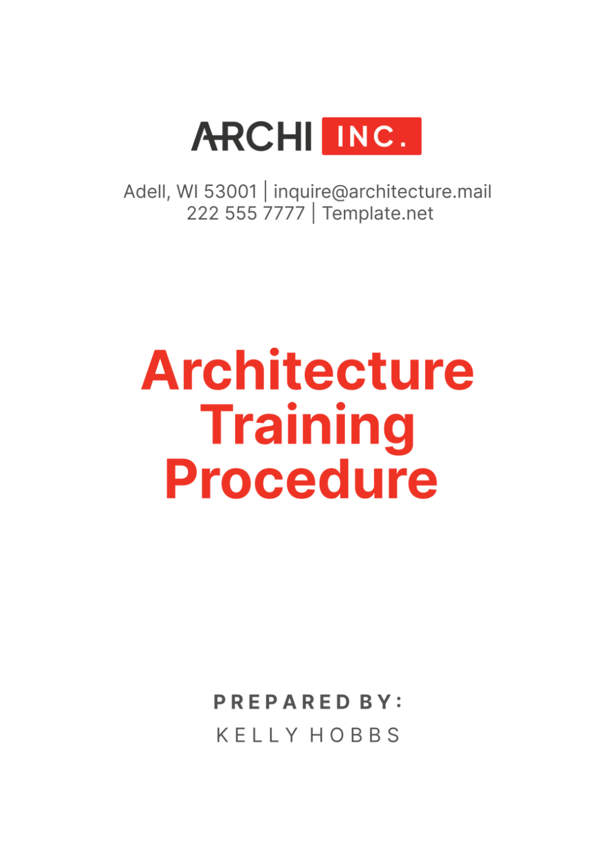Architecture Training Procedure Template - Edit Online & Download ...