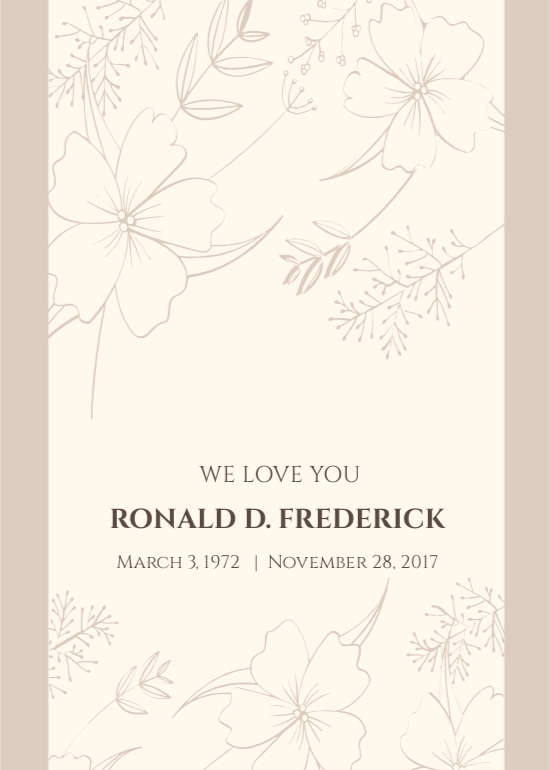 FREE Funeral Memorial Card Template - Word (DOC) | PSD | Apple (MAC ...