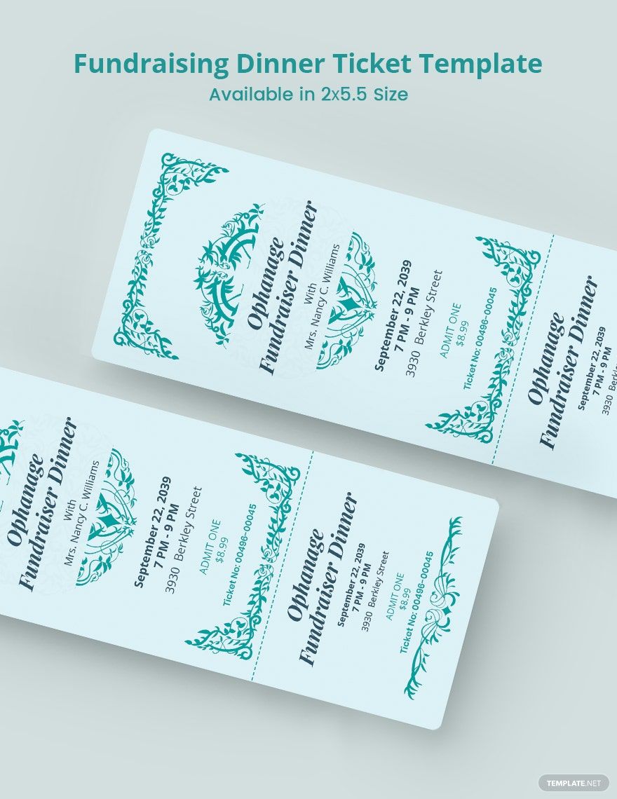 Fundraising Dinner Ticket Template Download In Word Illustrator PSD 