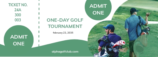 Golf Vacation Ticket Template