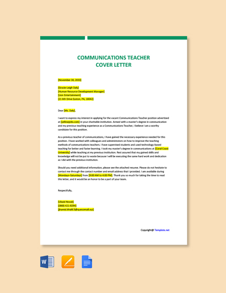 Free Geography Teacher Cover Letter Template - Google Docs, Word, Apple ...
