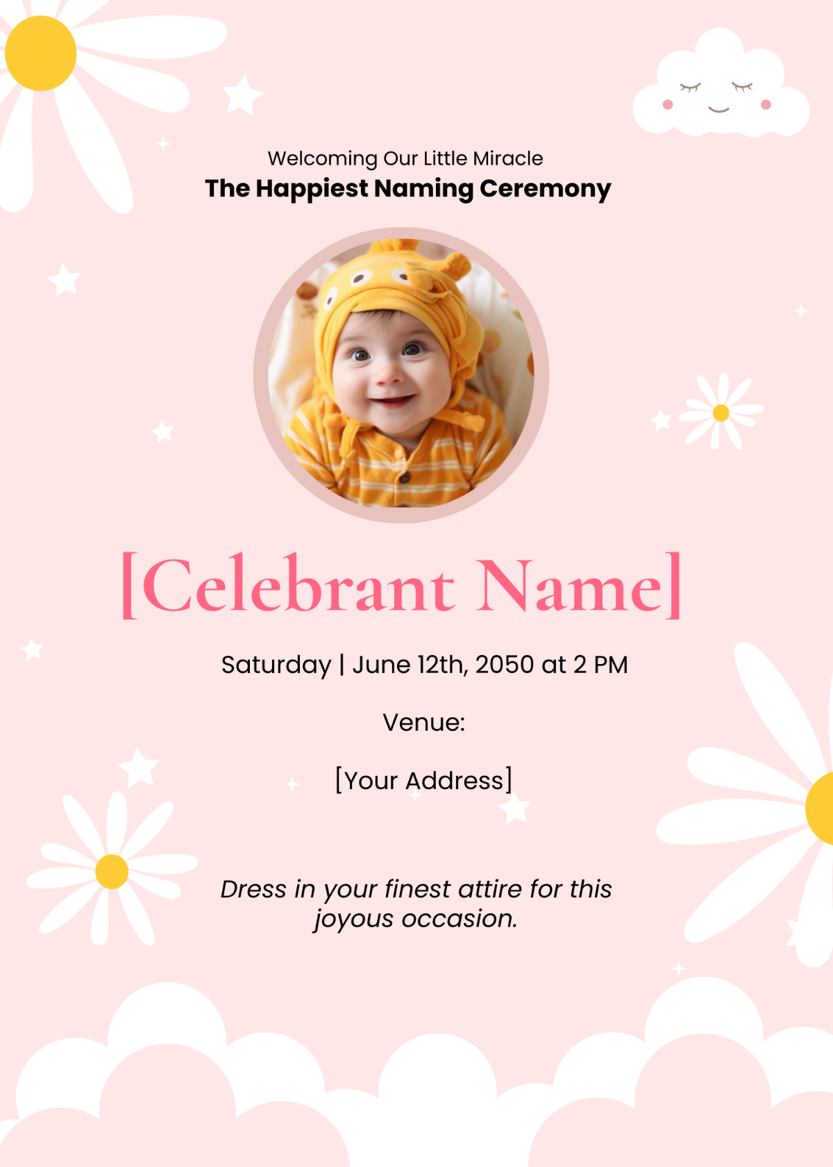 Happiest Naming Ceremony Invitation Templates - Edit Online & Download ...