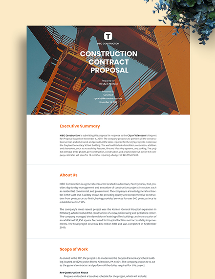 50 Construction Proposal Templates Free Downloads Template