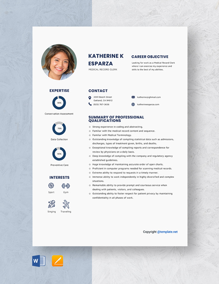 Free Copy Clerk Resume - Download in Word, Apple Pages | Template.net