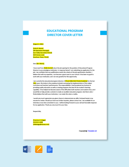 Free Educational Specialist Cover Letter Template - Google Docs, Word ...