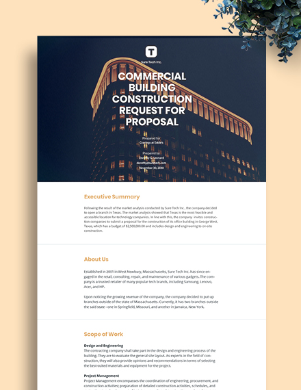 Government Contractor Construction Request For Information Template ...