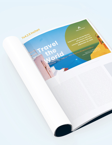 Travel Advertising Magazine Ads Template - InDesign, PSD | Template.net