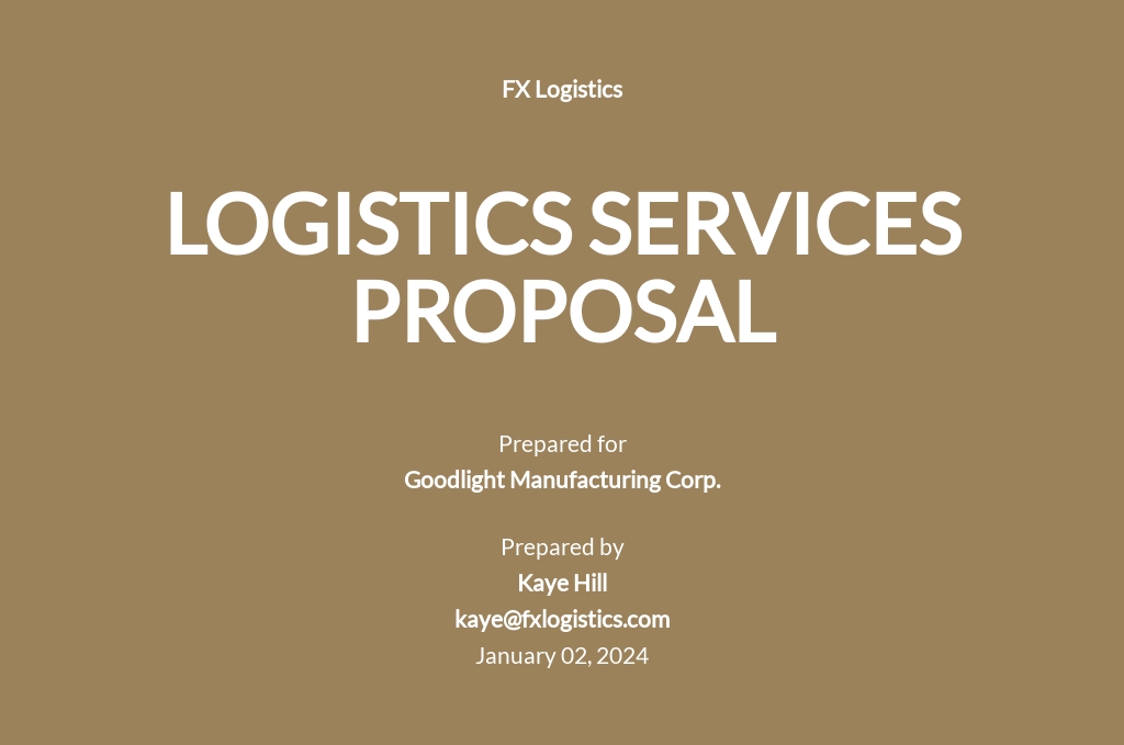 Logistics Services Proposal Template