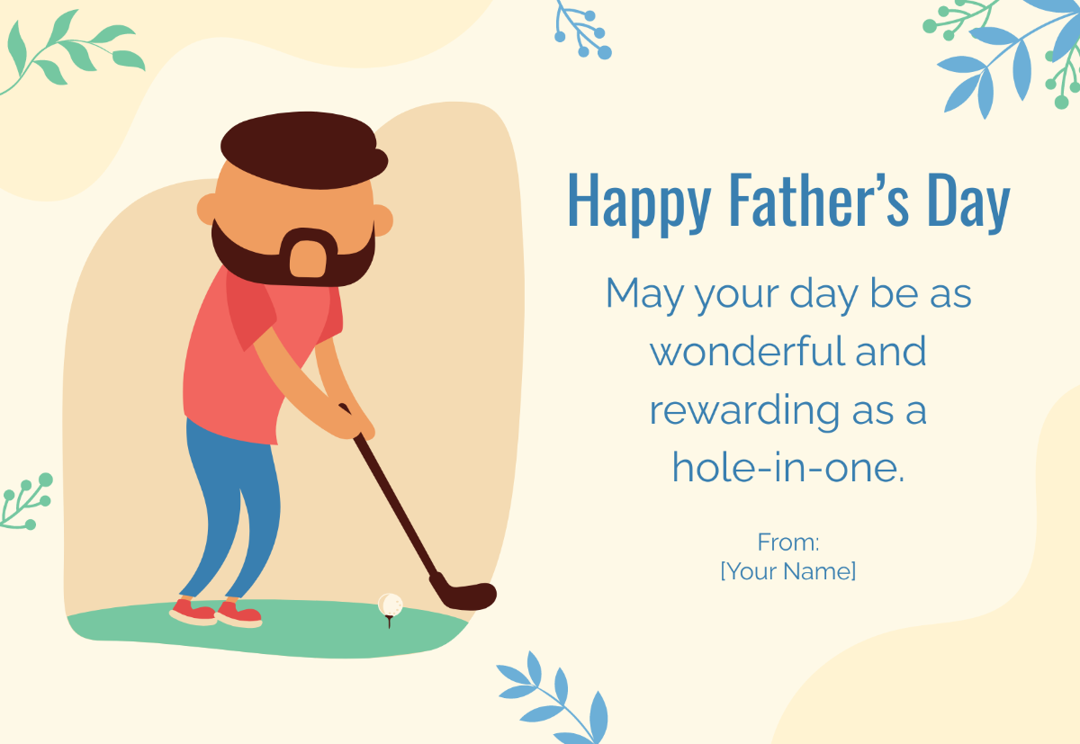 Father's Day Golf Card Template - Edit Online & Download Example ...