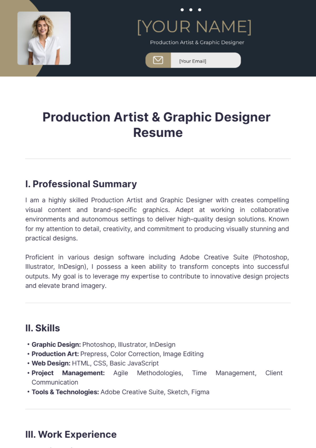Production Artist & Graphic Designer Resume - Edit Online & Download ...