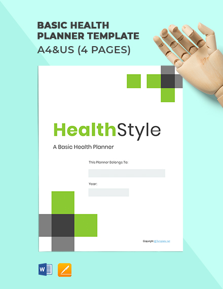 FREE Editable Health Planner Template - Word (DOC) | Apple (MAC) Pages