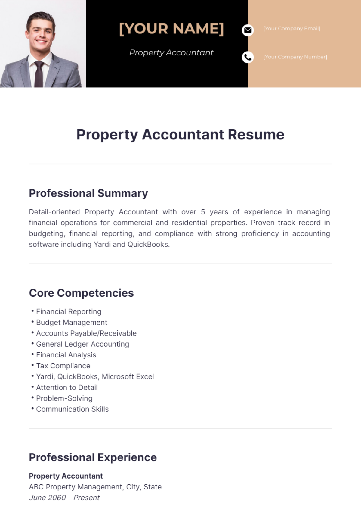 Property Accountant Resume - Edit Online & Download Example | Template.net