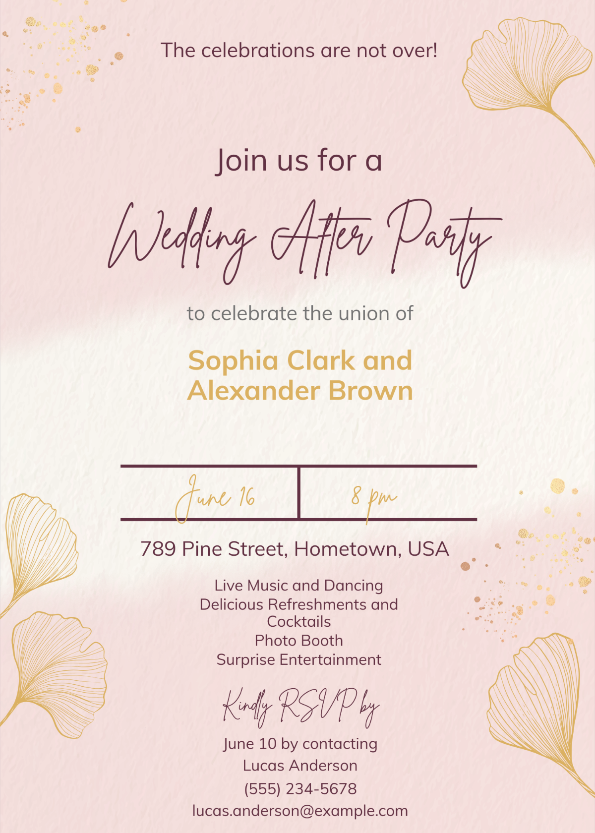 Free Reception Invitation Templates To Edit Online