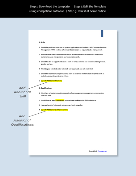 FREE Financial Sales Assistant Job Ad Description Word Google Docs 