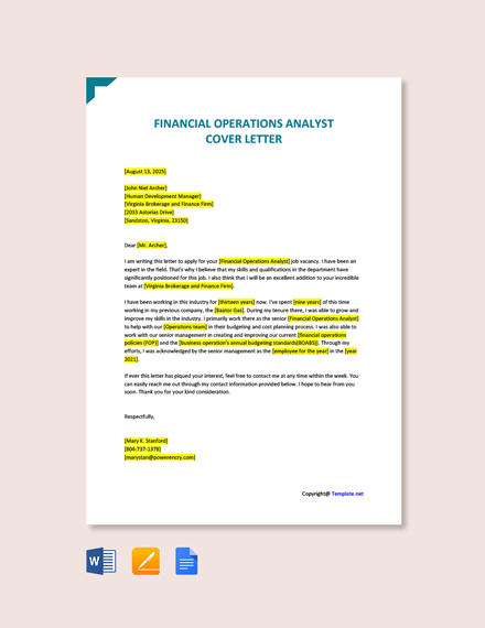 SEO Analyst Cover Letter Template - Google Docs, Word | Template.net