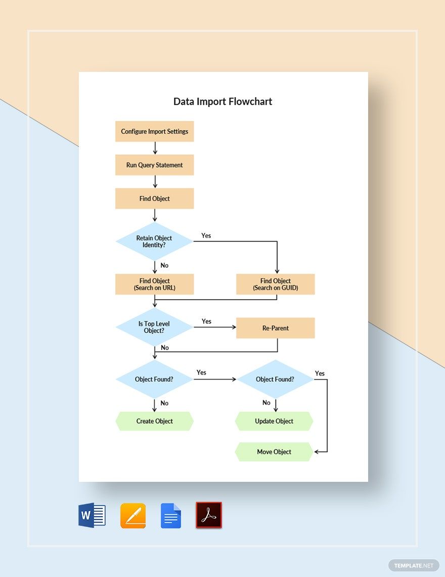 Data Import Flowchart Template Google Docs Word Apple Pages PDF Template