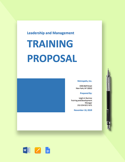 Sample Training Proposal Template FREE 5+ Sample Job Proposals In MS