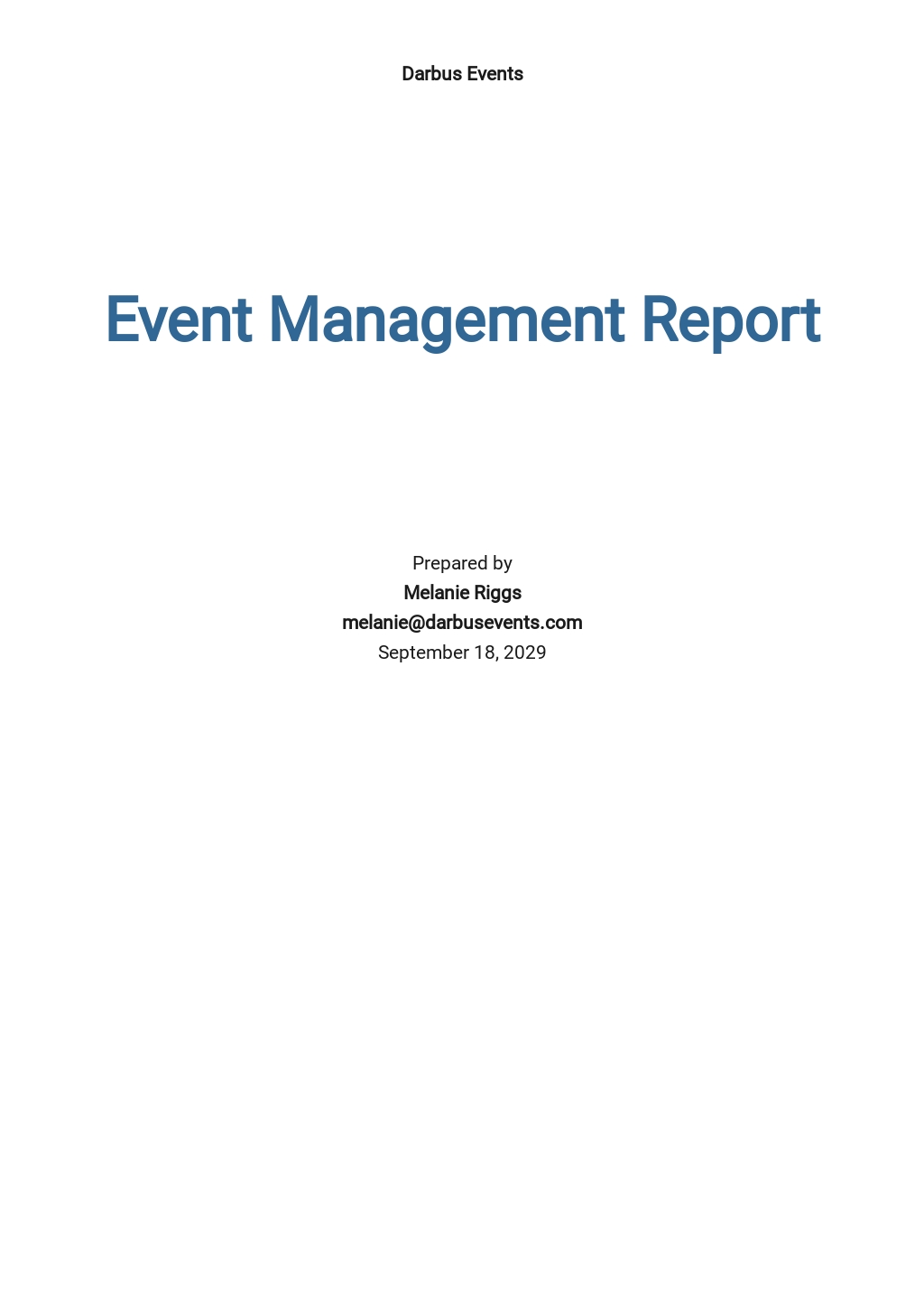 Event Report Template