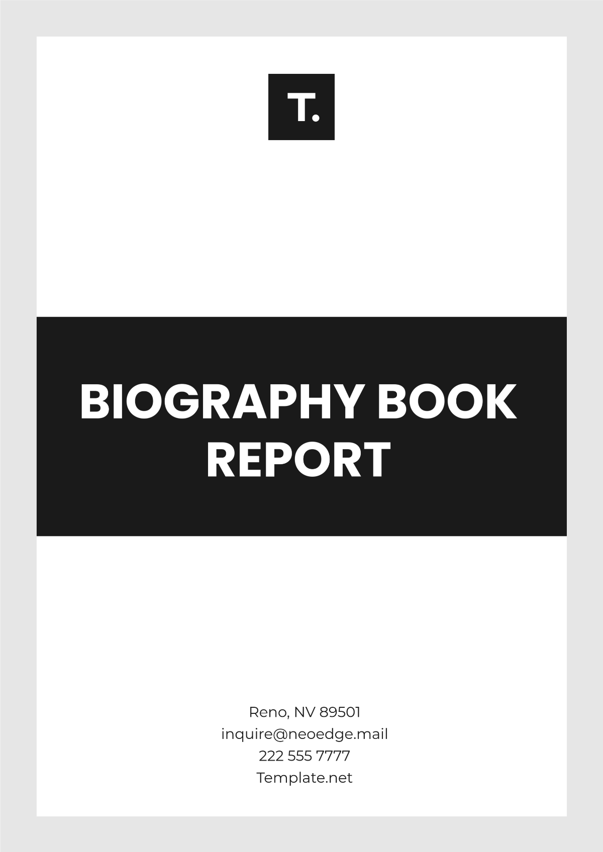 Free Biography Book Report Template To Edit Online
