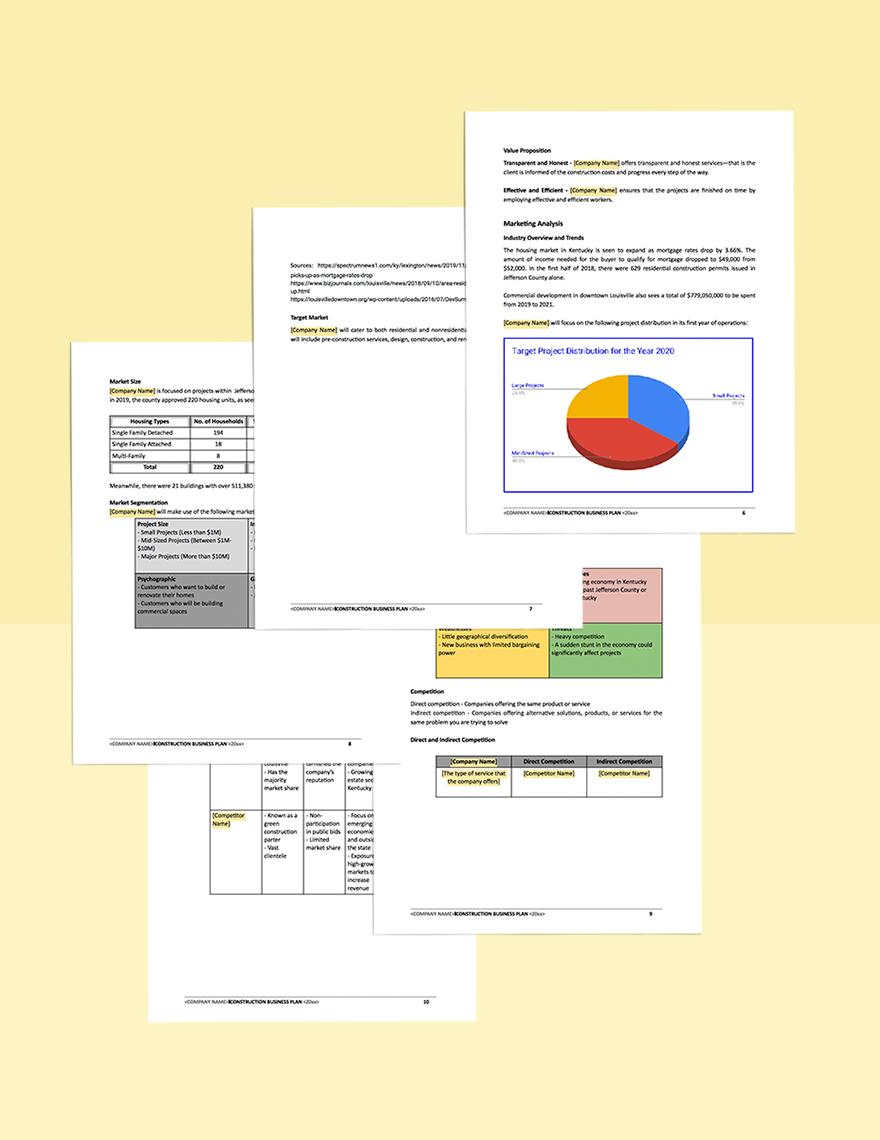 Construction Contractor Business Plan Template Google Docs Word Apple Pages Template