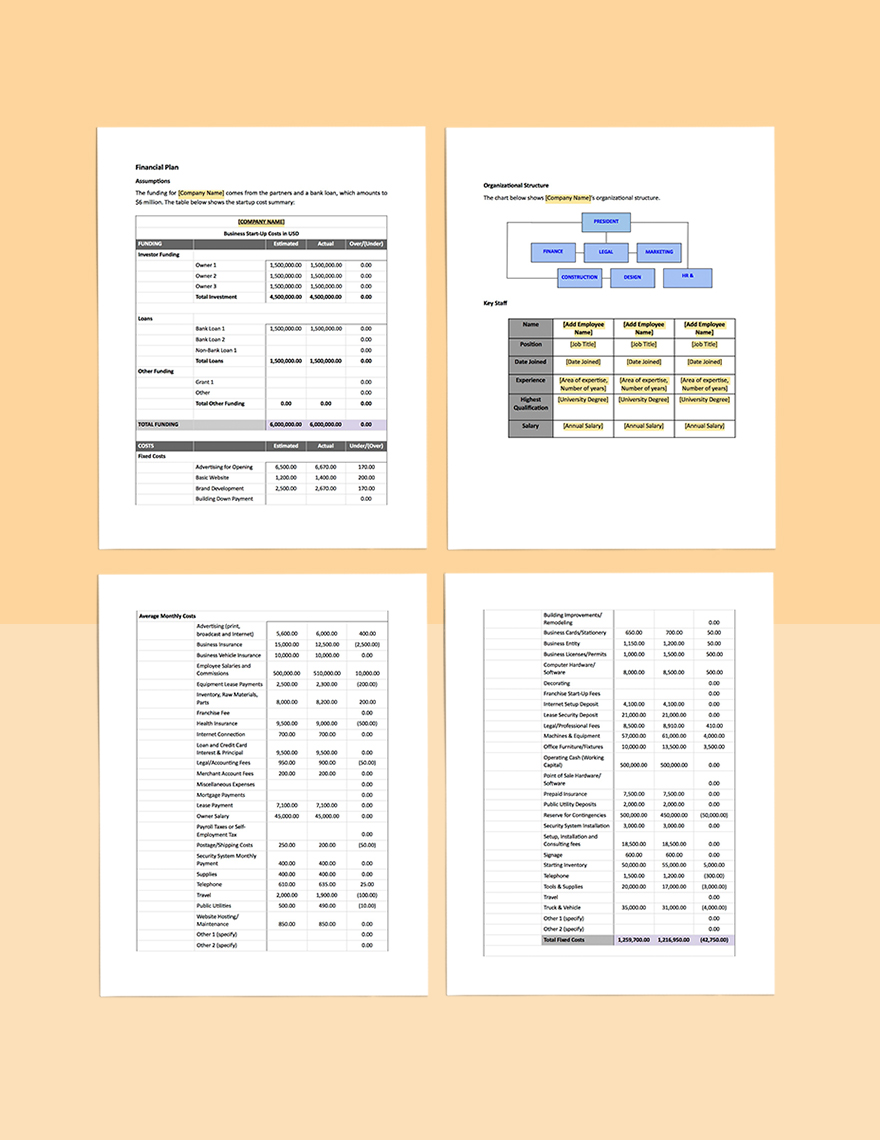 Construction and Engineering Business Plan Template - Google Docs, Word ...