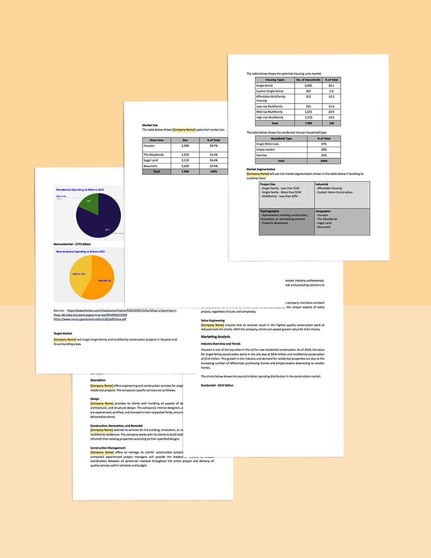 Construction and Engineering Business Plan Template - Google Docs, Word ...