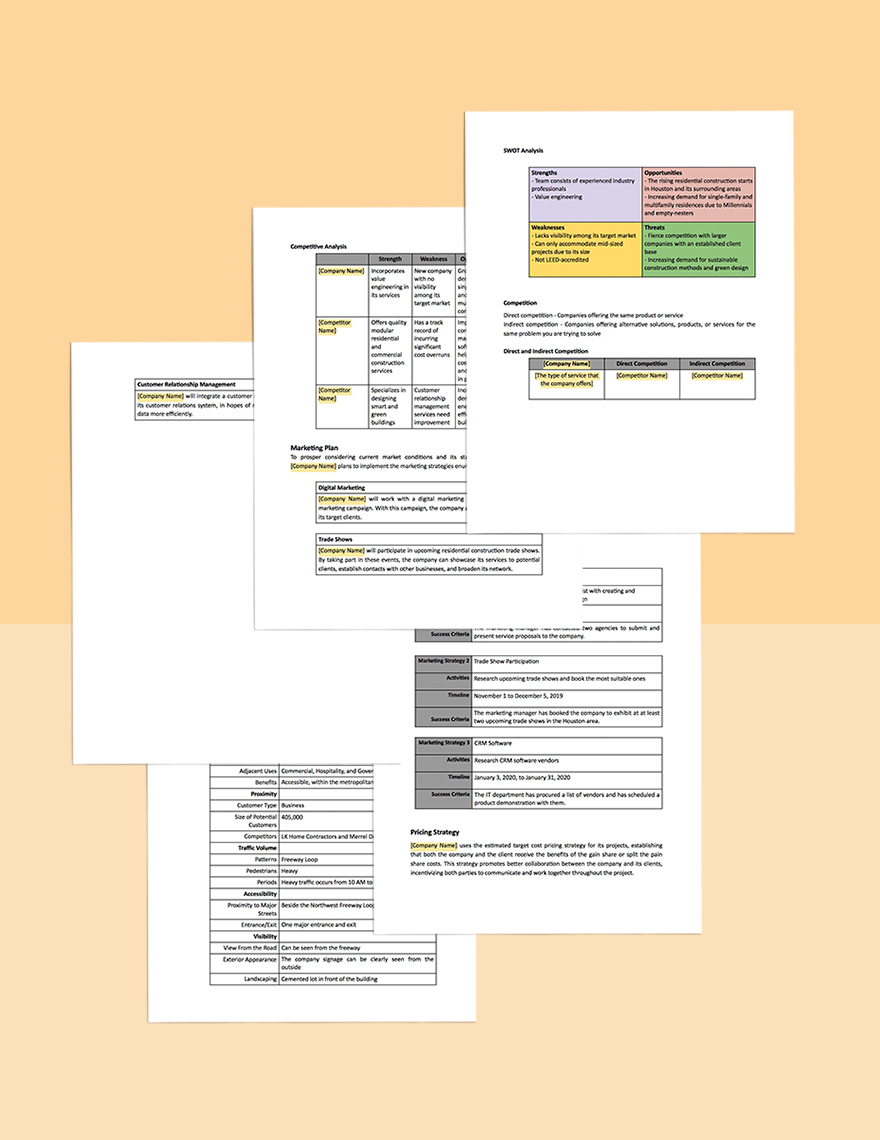 Construction and Engineering Business Plan Template - Google Docs, Word ...