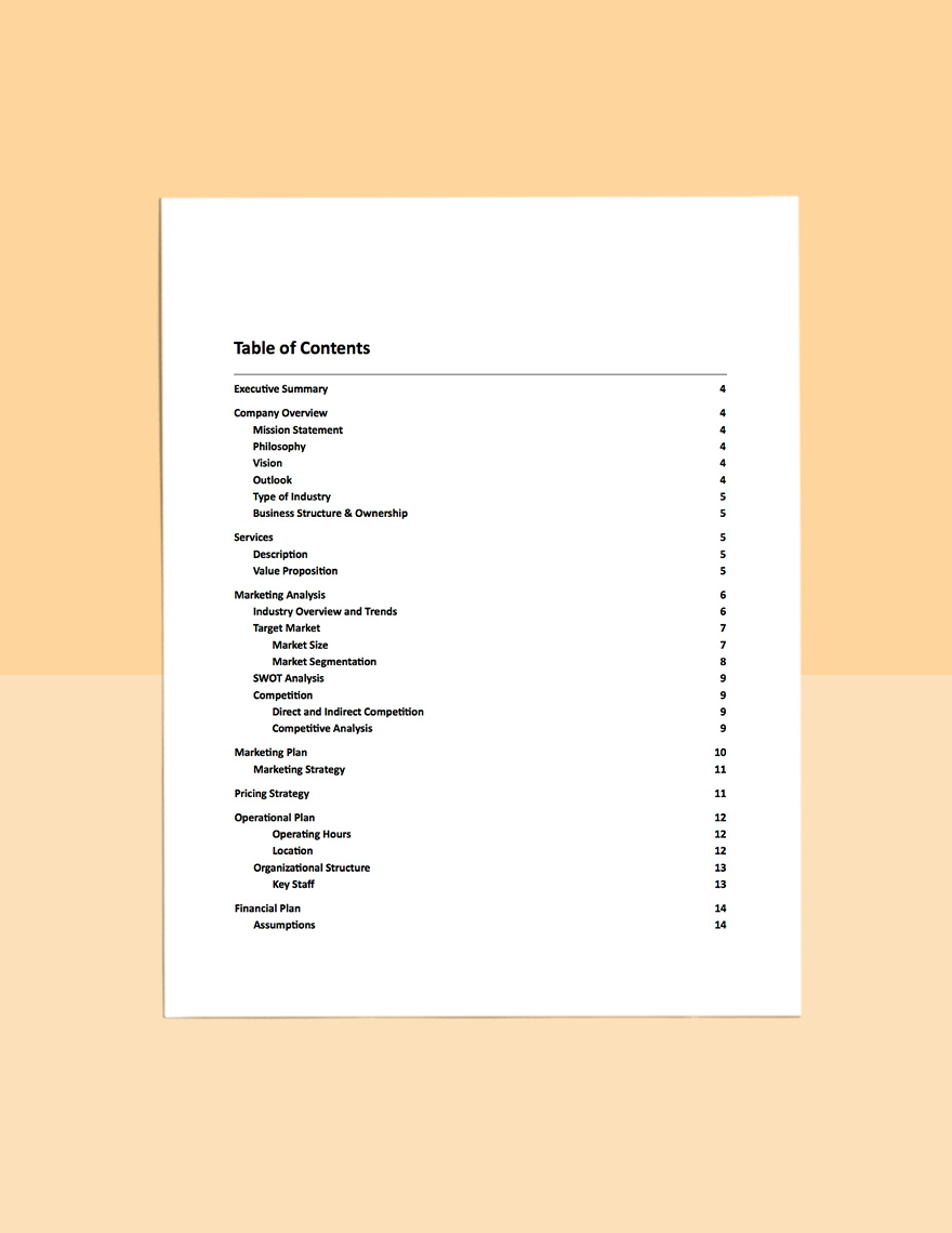 Construction and Engineering Business Plan Template - Google Docs, Word ...