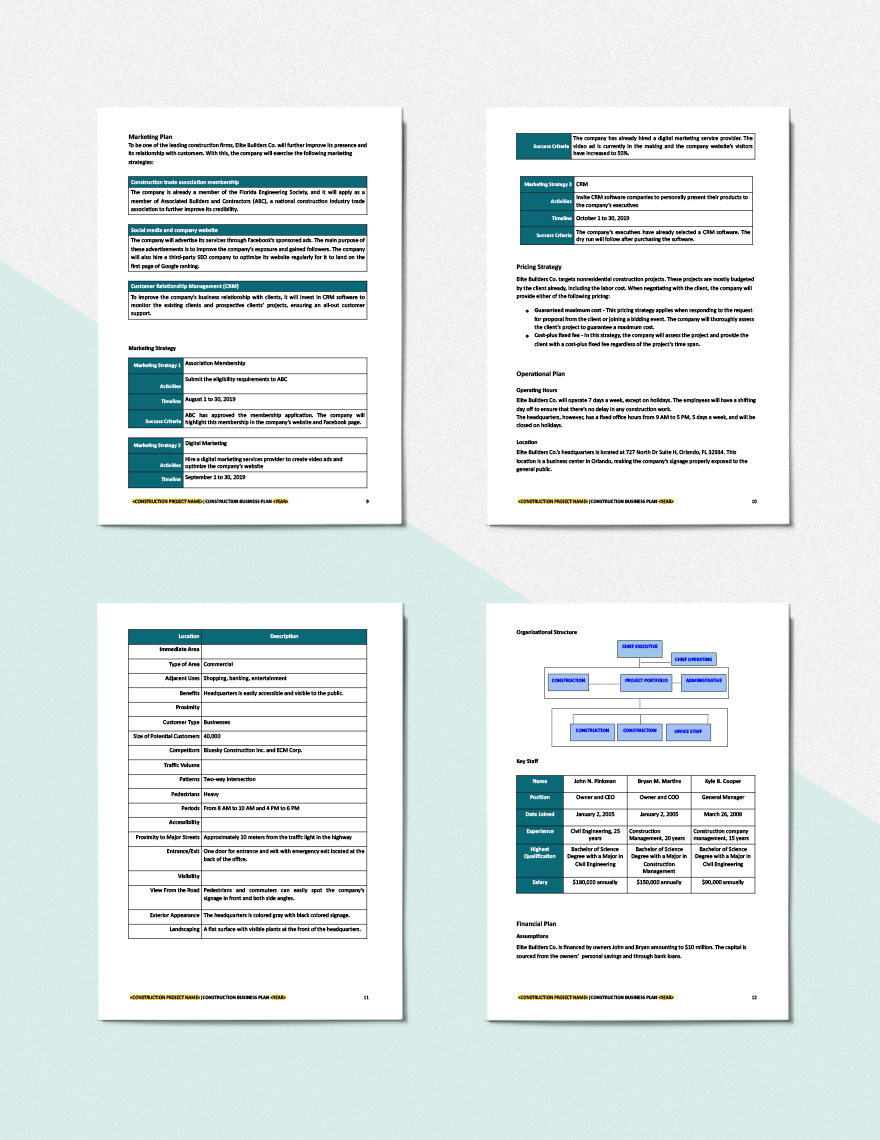Building Construction Business Plan Template - Google Docs, Word, Apple ...