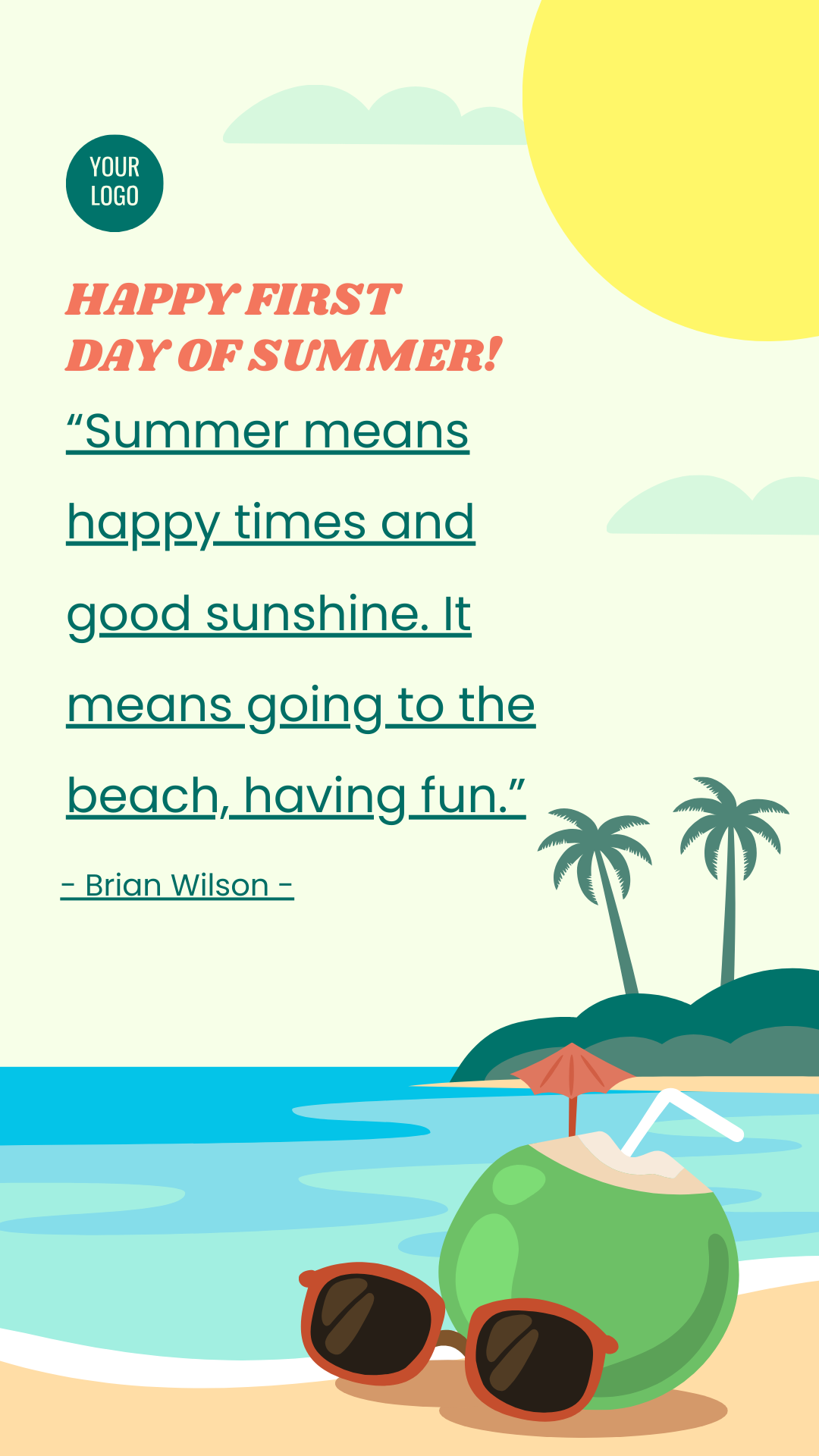 Happy First Day of Summer Quote Template - Edit Online & Download ...