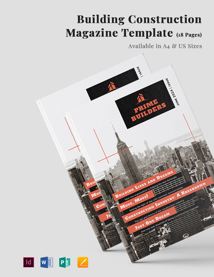 Construction Project Magazine Template - InDesign, Word, PDF | Template.net