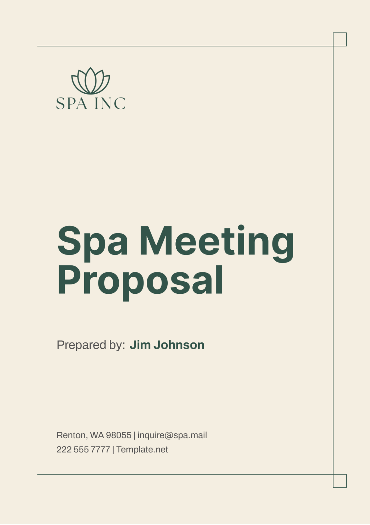 Spa Meeting Proposal Template - Edit Online & Download Example ...