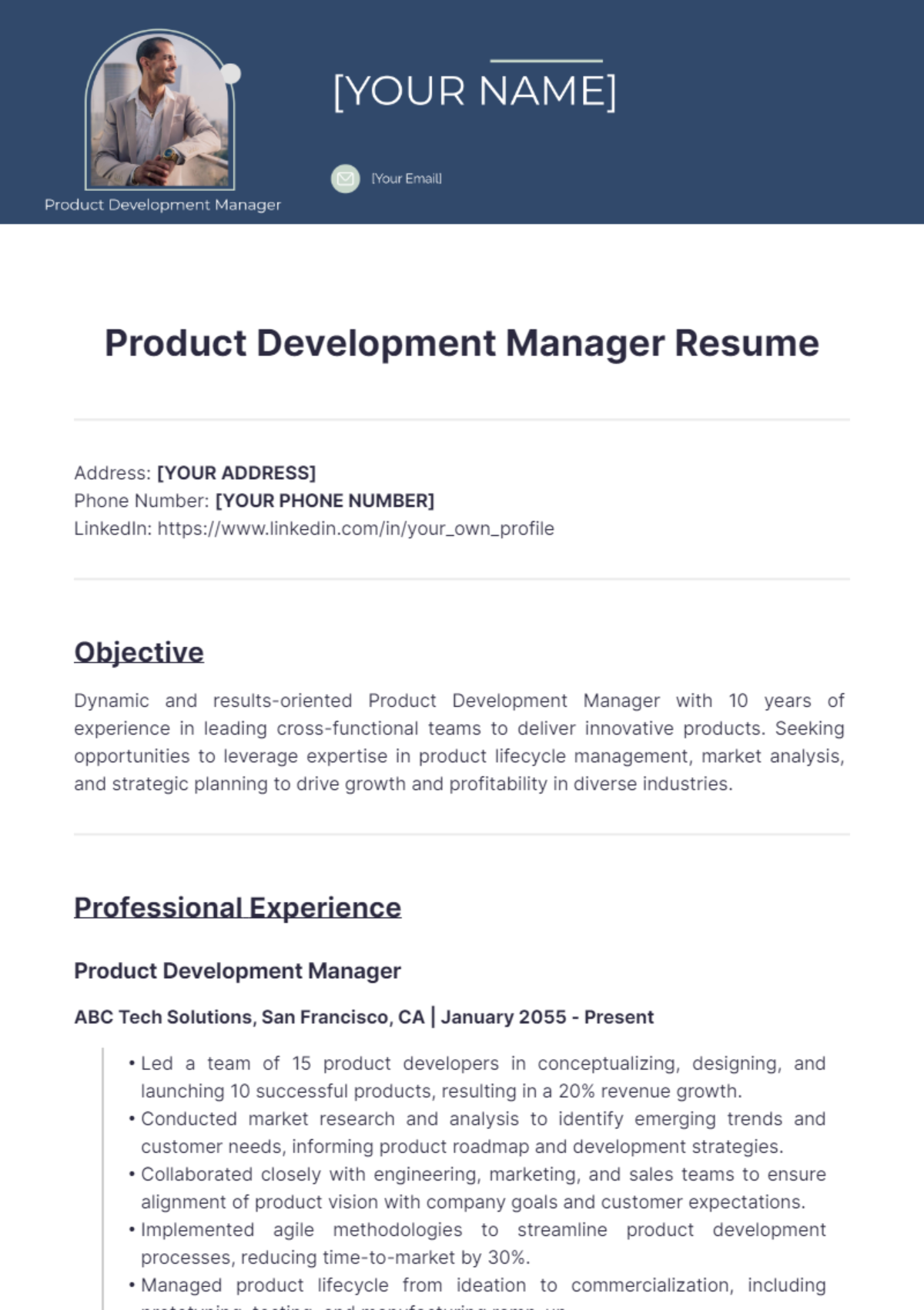 Product Development Manager Resume - Edit Online & Download Example ... Product Development Manager Resume - Edit Online & Download Example ...