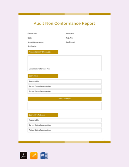 25+ Non Conformance Report Templates - PDF, Docs, Word, Pages