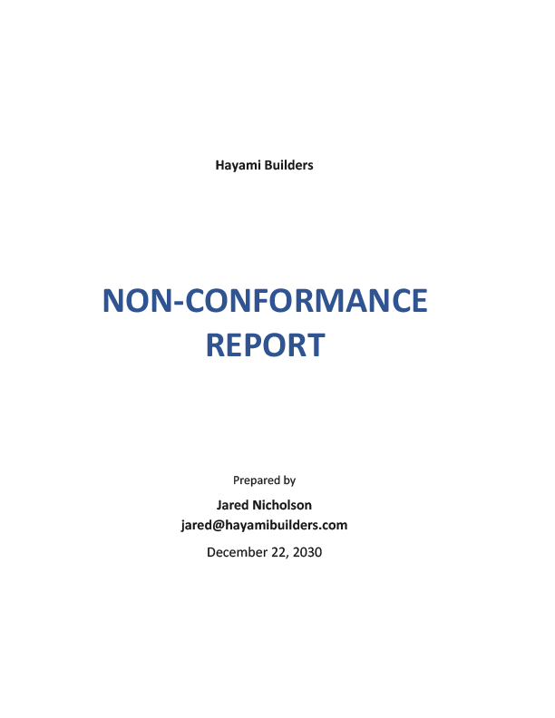 Free Simple Non-Conformance Report Template - Google Docs, Word ...