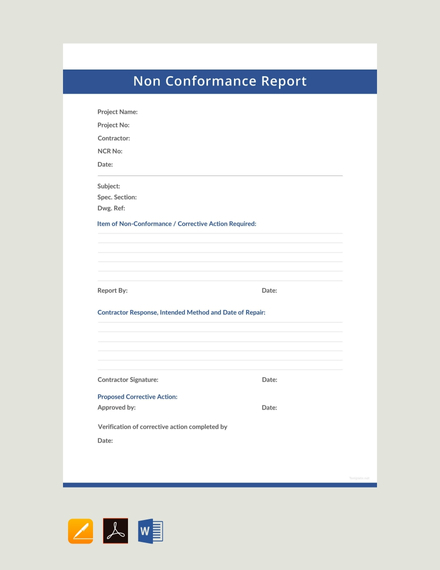 25+ Non Conformance Report Templates - PDF, Docs, Word, Pages