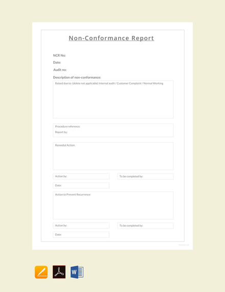 25+ Non Conformance Report Templates - PDF, Docs, Word, Pages