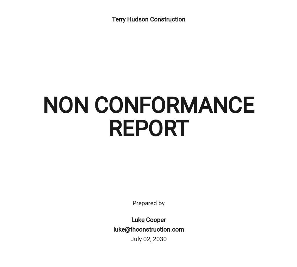 FREE Blank Non Conformance Report Template - PDF | Word (DOC) | Apple ...