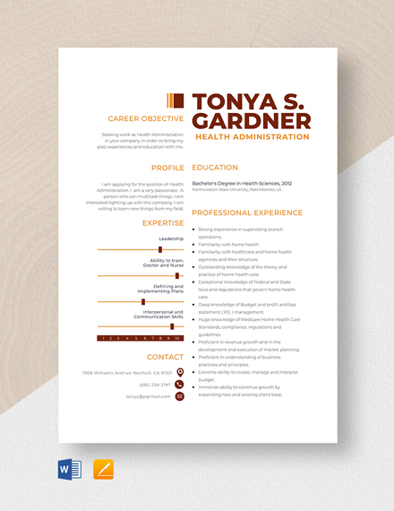 FREE Medical Office Administration Resume Template - Word | Pages ...