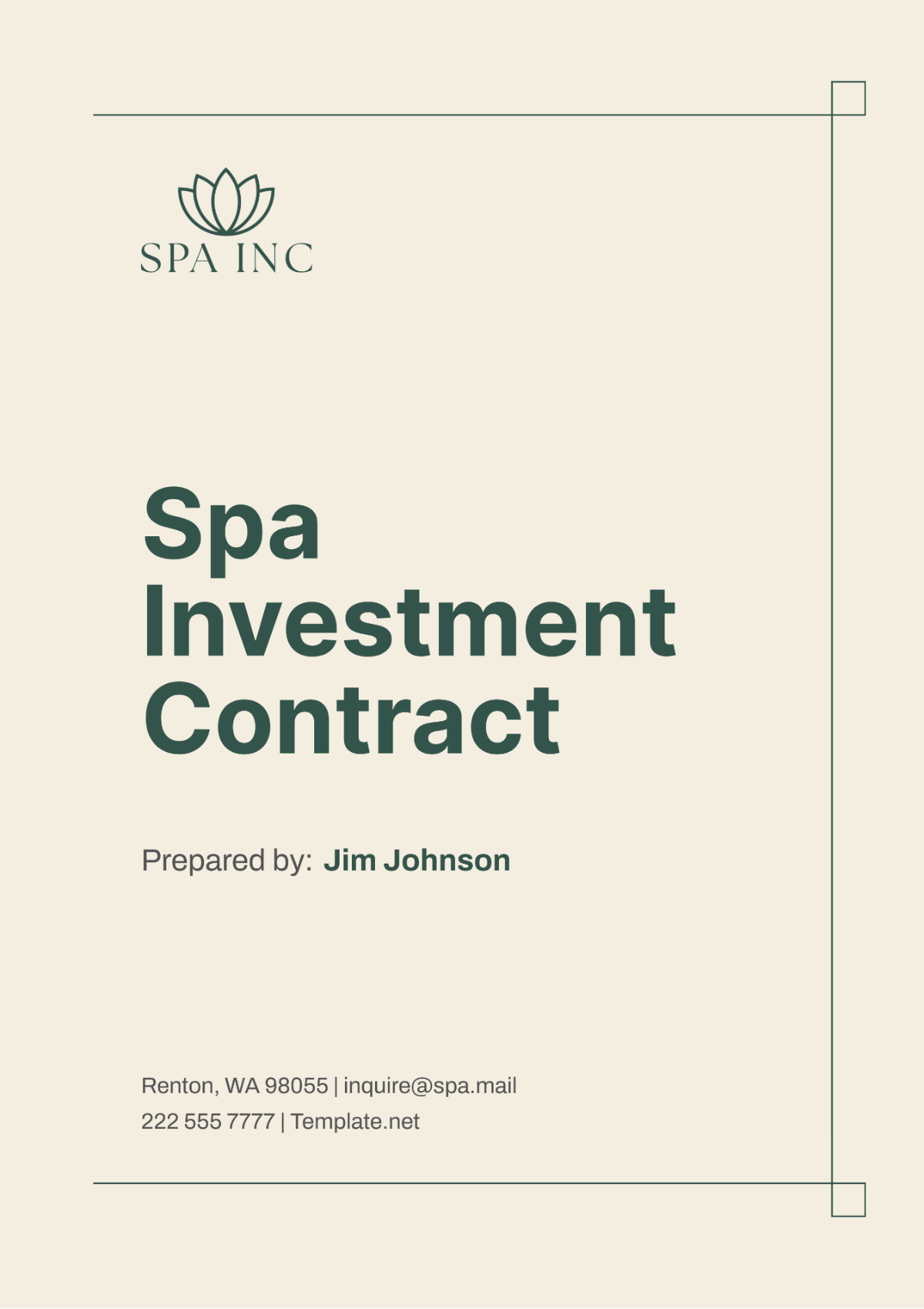 Spa Investment Contract Templates - Edit Online & Download Example ...