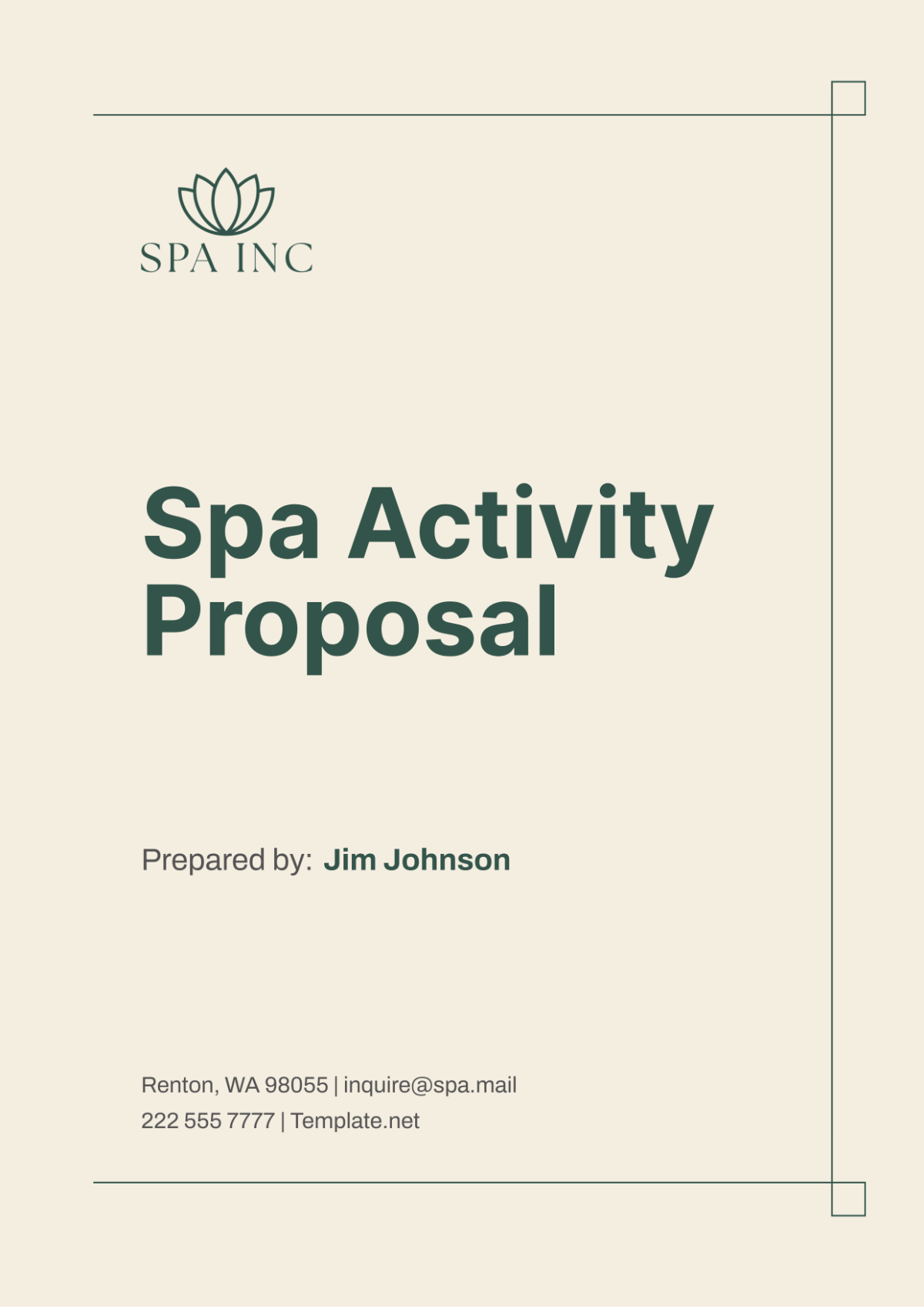 Spa Activity Proposal Template - Edit Online & Download Example ...