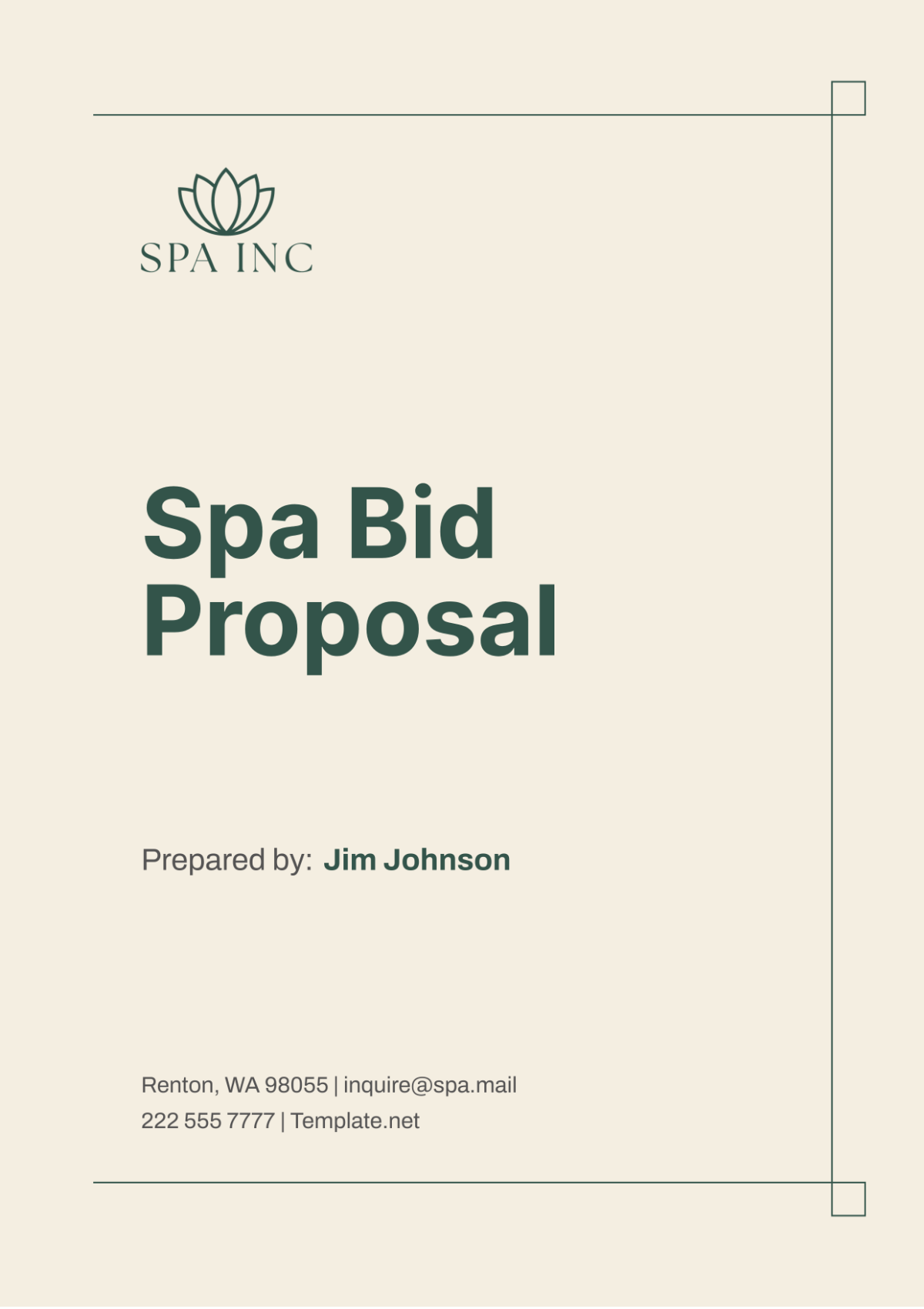 Spa Bid Proposal Templates - Edit Online & Download Example | Template.net