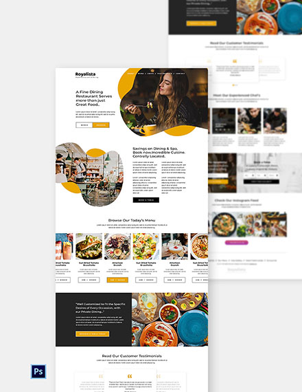Food Blog Website Template - Download in PSD | Template.net