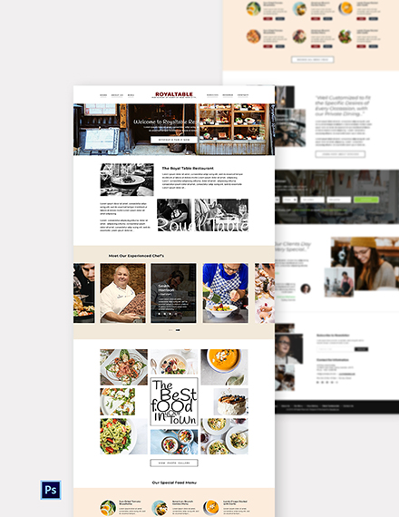Free Responsive Restaurant Website Template - Download in PSD, HTML5 ...