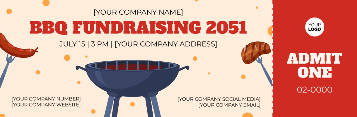 Fundraising BBQ Ticket Template - Edit Online & Download Example ...