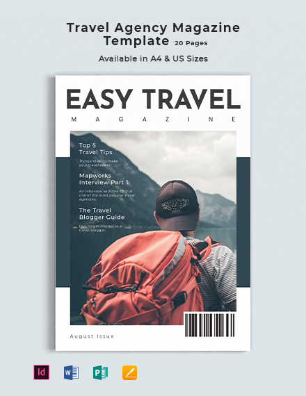 Free Simple Travel Magazine Template - InDesign, Microsoft Word ...