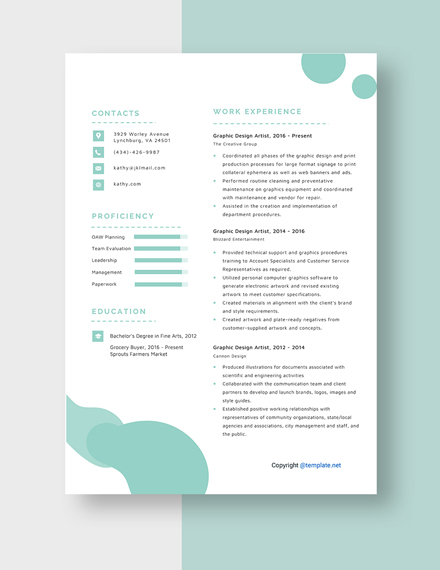 Graphic Design Artist Resume Template Word Apple Pages PDF 