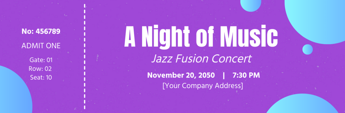 Live Performance Event Ticket Template | Template.net