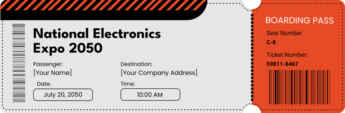 Trade Show Airline Ticket Templates - Edit Online & Download Example ...