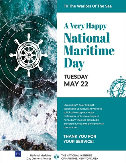 Free National Maritime Day Poster Template